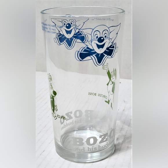 Larry Harmon | Other | Vintage Promo Glass Bozo The Clown 965 Larry ...